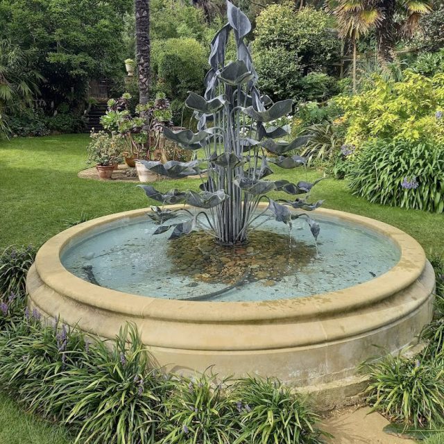 5 Tier Small Leaf Water Sculpture - Ian Gill Sculpture Artist Blacksmith